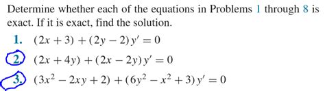 solved determine whether each of the equations in problems 1