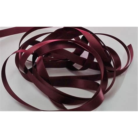 Ruban Satin Luxe Largeur 10 Mm Double Face Coloris Bordeaux Longueur 3