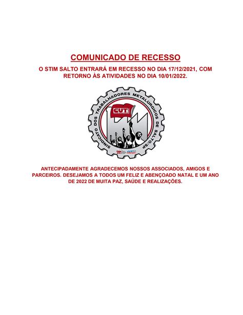 COMUNICADO DE RECESSO