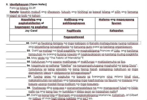 Panuto Basahin Mabuti Ang Sitwasyon Tukuyin Ang Hinihingi Sa Bawat