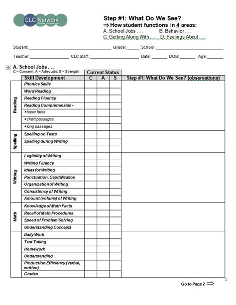 Printable Teacher Observation Form Printable Word Searches