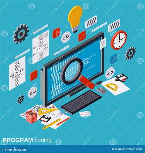 program coding seo optimization application development web programming vector concept stock