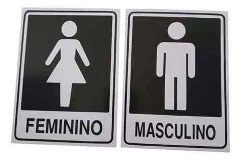 Kit Placa Sinalização Sanitário Banheiro Feminino Masculino