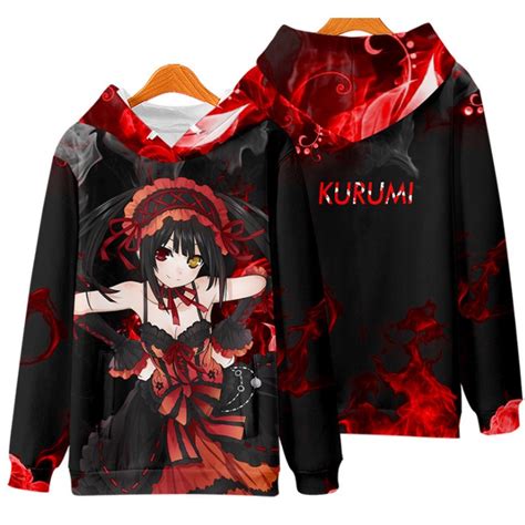 New Anime Date A Live Tokisaki Kurumi Hoodie Japanese Mens Fashion Womens Loose 3d Printing
