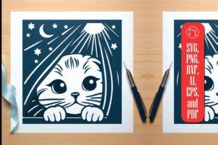 PEEKING CAT SVG Cut File Graphic By NGISED Creative Fabrica