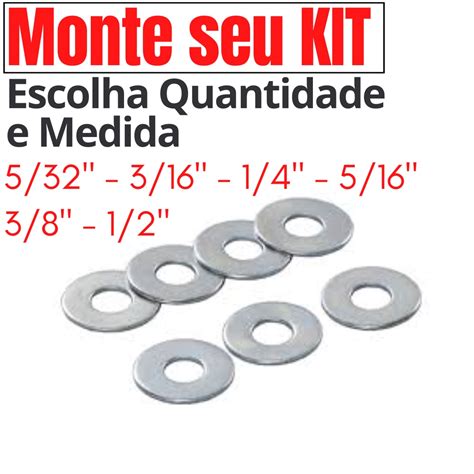 Arruela Lisa Zincada Kit