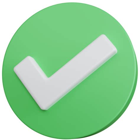 3d Rendering Green Tick Icon Isolated 9369014 PNG