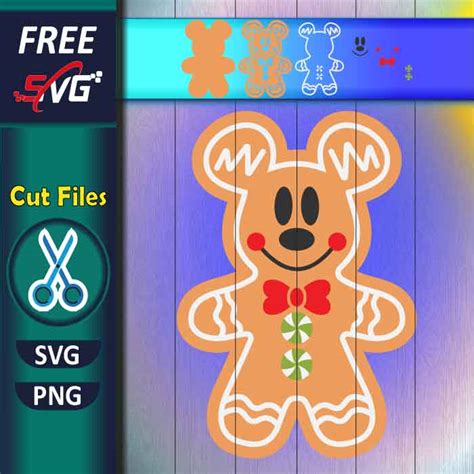 Mickey Gingerbread Cookie SVG Free Disney Christmas SVG Best Free