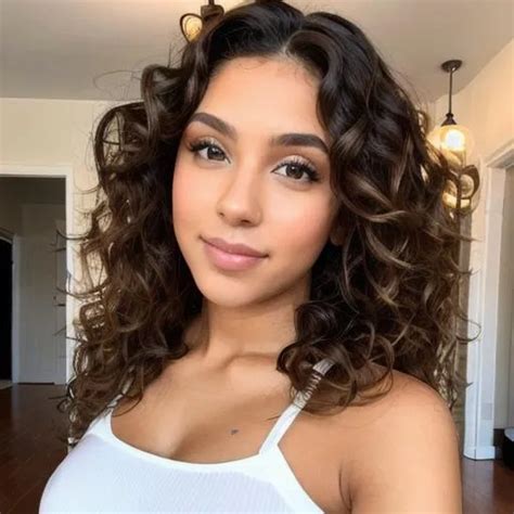 Only Fans Model Brown Long Curly Hair Brown Eyes