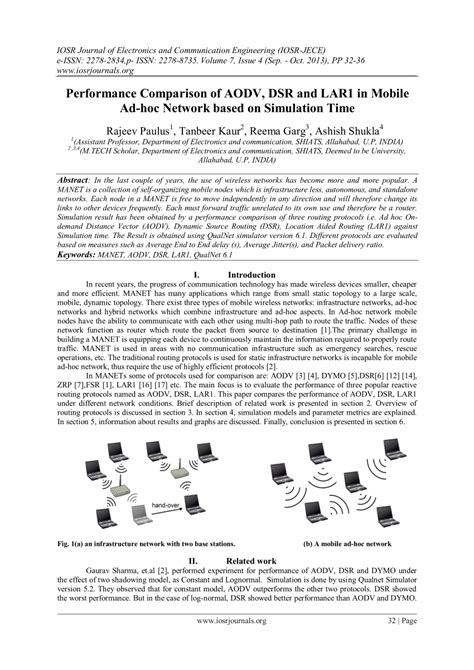 pdf performance comparison of aodv dsr and lar1 in mobile ad hoc network based on simulation time