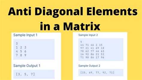python program to print anti diagonal elements in a matrix ccbp 4 0 python foundations 3