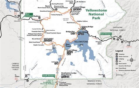 Yellowstone Figure 8 Loop Map London Top Attractions Map