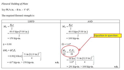 aisc design example query on flexural strength of connection plate 46d