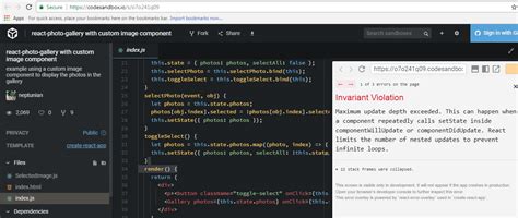 Maximum Update Depth Exceeded Issue Neptunian React Photo