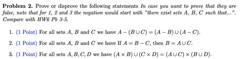 solved problem 2 prove or disprove the following statements