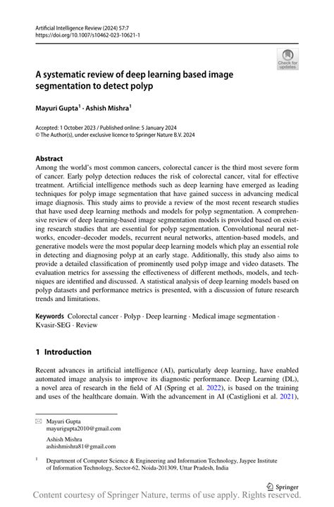 a systematic review of deep learning based image segmentation to detect polyp