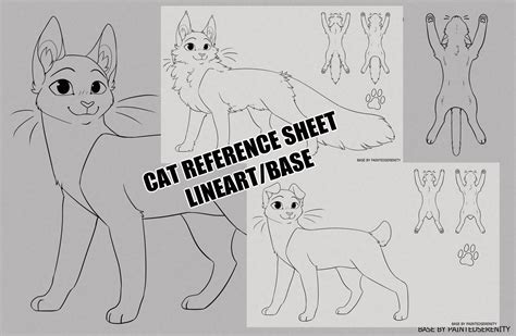 Cat Reference Sheet Base Lineart Warrior Cats Ocs Etsy Australia