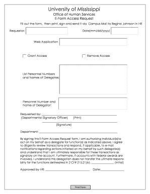 Fillable Online Secure4 Olemiss Office Of Human Services E Form Access