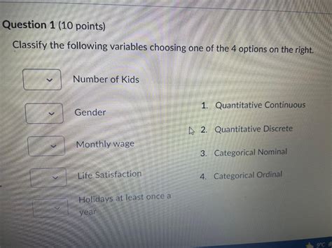 solved sheet 1 table1 question 1 10 points classify the