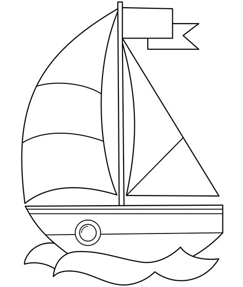 Coloriage Coloriages véhicule Bateau 01 10 Doigts