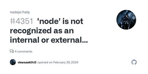 Node Is Not Recognized As An Internal Or External Command Issue