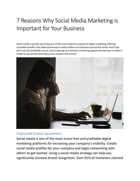 PPT 7 Reasons Why Social Media Marketing Is Important For Your