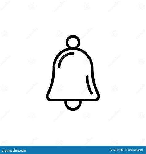 Ícone Ou Logotipo Superior Do Sino Na Linha Estilo Ilustração do Vetor