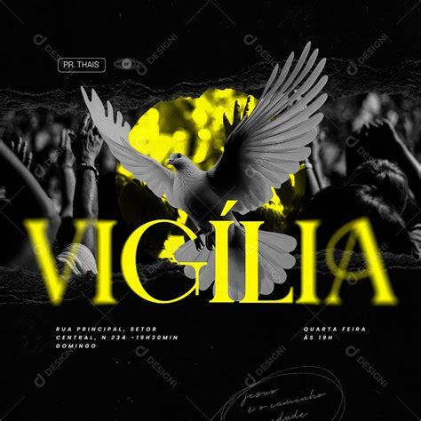 Vigília Quarta Feira as 19h Social Media PSD Editável download Designi