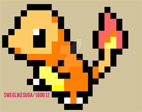 Pokemon Charmander Pixel Art By Sweglikesuga On Deviantart