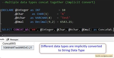 how to use concat ws function in sql server