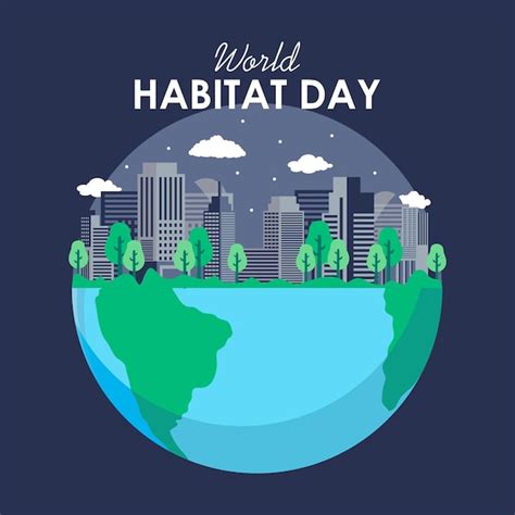 Vector de plantilla de cartel del día mundial del hábitat de diseño