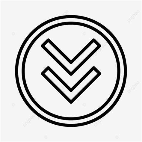 Icono De Línea De Flecha Hacia Abajo Vector PNG Flecha Circulo