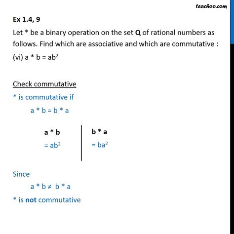 let binary operation a b ab 2 check associative or commutative