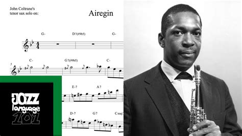 John Coltrane S Tenor Sax Solo TRANSCRIPTION On Airegin Bb YouTube