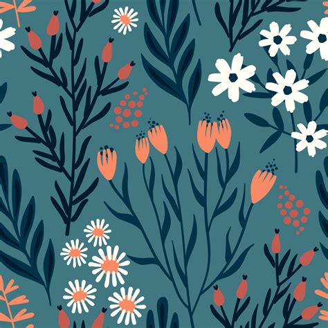 Floral Seamless Pattern Vector Design For Different Surfaces 344993