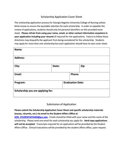 Scholarship Cover Form Fill Out Sign Online DocHub
