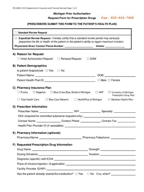 Fillable Online MI FIS 2288 2016 2024 Fill And Sign Printable