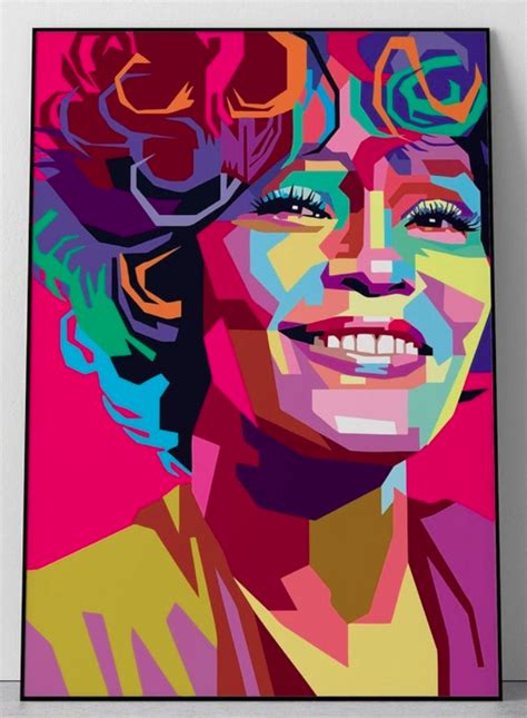 Whitney Houston Pop Art Abstract Poster Of Whitney Houston Nude