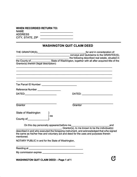 Quit Claim Deed Printable