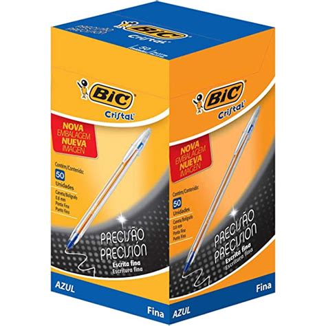 Kit Canetas Bic Cristal Esferogr Ficas Mm Ponta Fina Cores Original
