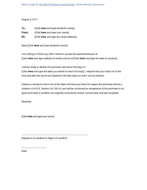 Landlord Tenant Letter Sample