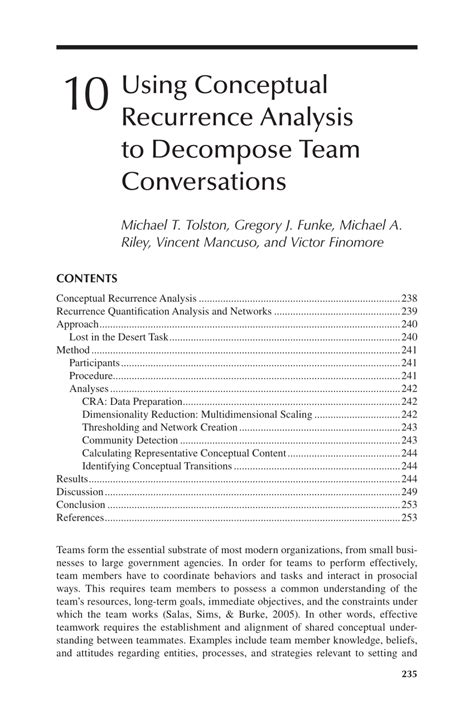 pdf using conceptual recurrence analysis to decompose team conversations