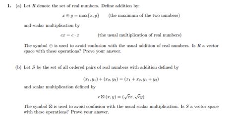 solved 1 a let r denote the set of real numbers define