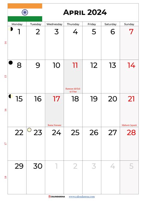 April 2024 Holiday Calendar India Netty Adrianna