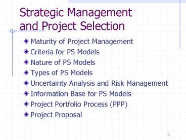 PPT Strategic Management And Project Selection PowerPoint