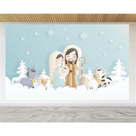 Painel de Festa Natalina Presépio Infantil Shopee Brasil