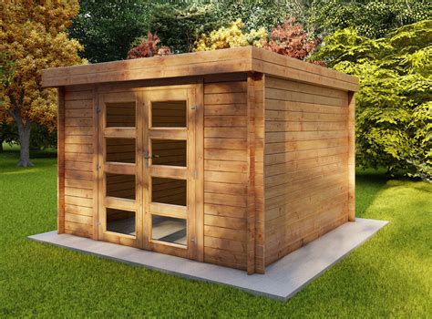 Abri de jardin bois traité toit plat 9 m² 28mm OOGarden