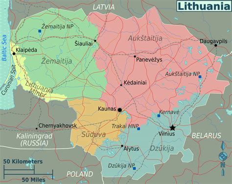 Mapa De Lituania En Espanol