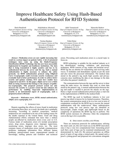 pdf improve healthcare safety using hash based authentication protocol for rfid systems
