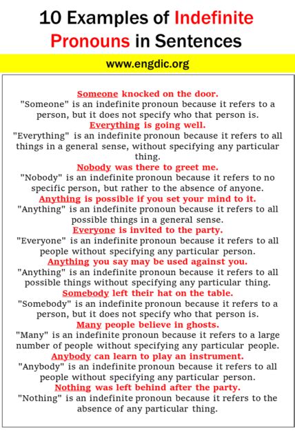 10 Examples Of Indefinite Pronouns In Sentences EngDic